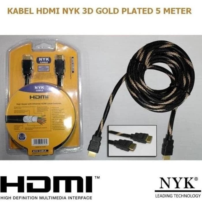 Jual NYK Kabel HDMI to HDMI 5m Gold Plated Cable 5 m meter HDMM-500-4K ...