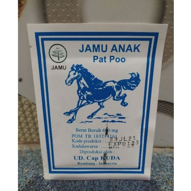 Jual JAMU PAT POO ANAK / JAMU PAT PO BIRU / MERAH JAMU CAP KUDA ( 1 ...
