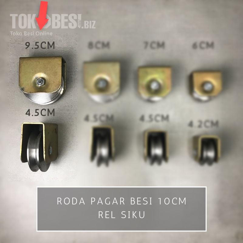 Jual Roda pagar besi 10cm - rel siku (bh) | Shopee Indonesia