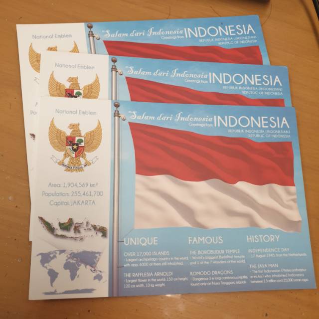 Jual Postcard Kartu Pos FOTW (Flag of The World) Indonesia (impor ...