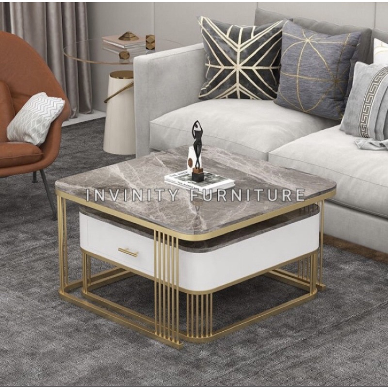 Jual MEJA SOFA MARMER KOTAK - COFFE TABLE NESTING SQUARE - MEJA MARMER ...