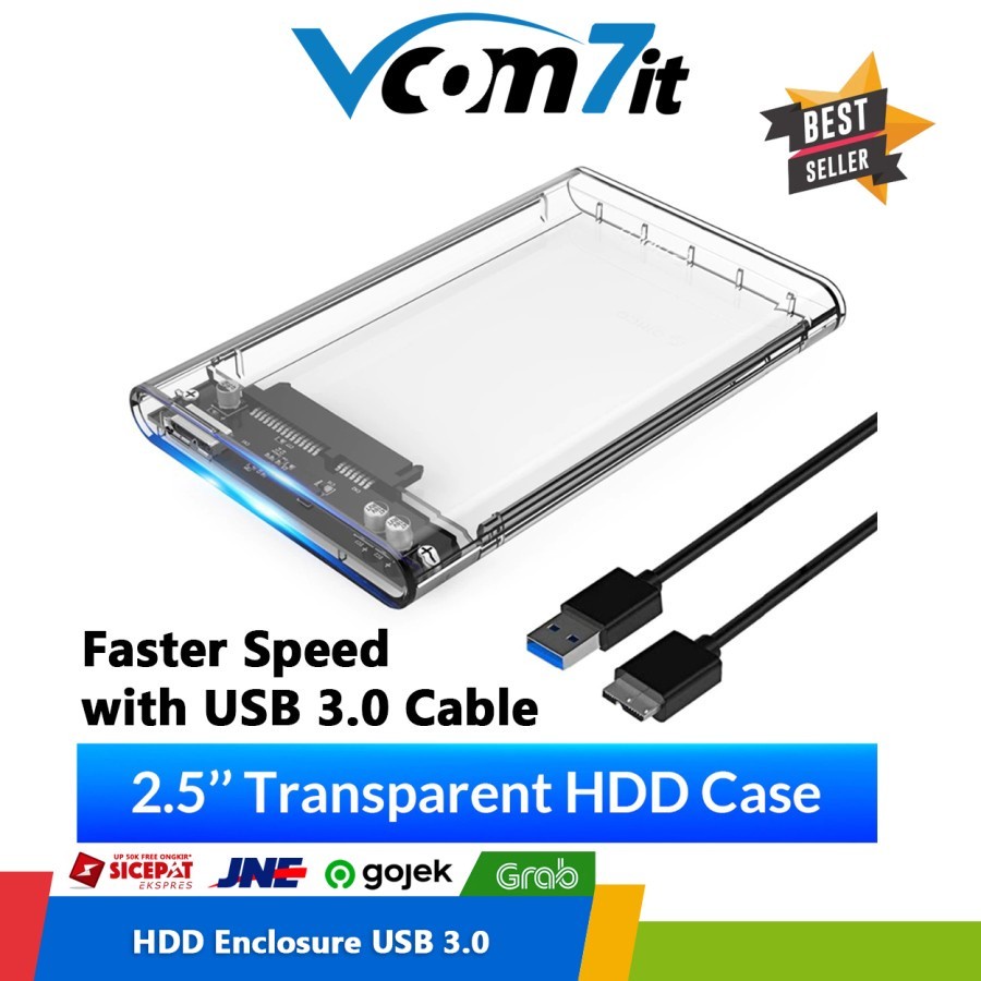 Jual CASING HDD HARDDISK EXTERNAL USB 3.0 2.5" SATA Enclosure Transparent | Shopee Indonesia