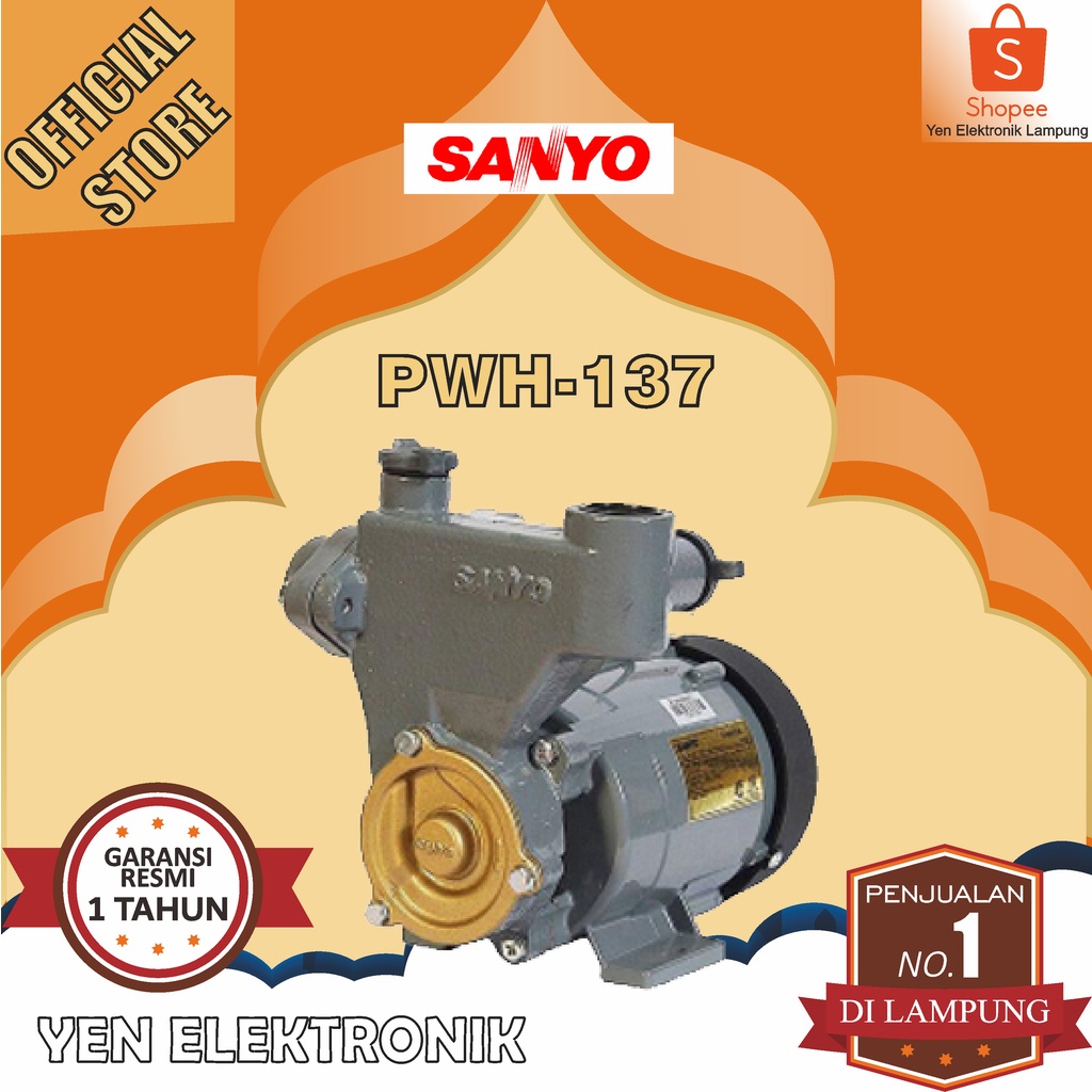 Jual Pompa Air SANYO P WH 137C Pompa Air Sanyo 125Watt PWH137C Non Otomatis Garansi Resmi SANYO ...