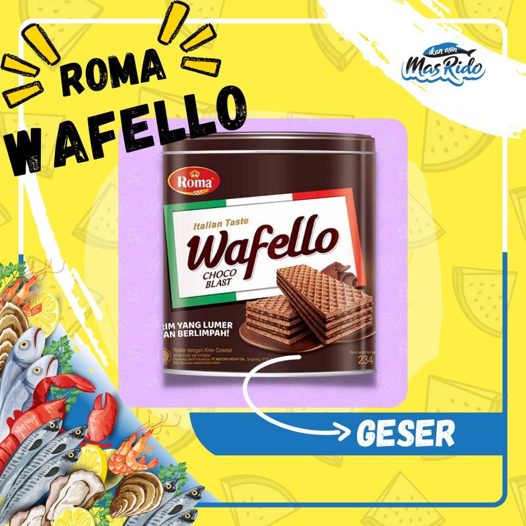 Jual Roma Wafello Rasa Cokelat Wafer Italian Coklat Kemasan Kaleng ...