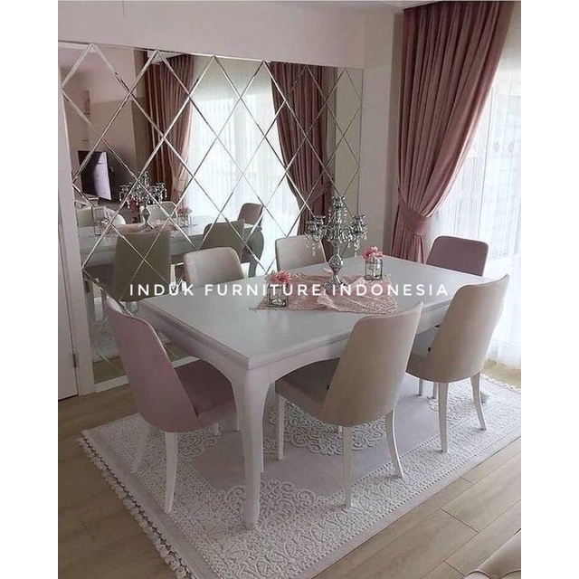 Jual SET MEJA MAKAN SHABY MINIMALIS MODERN 6 KURSI.set meja makan 6 kursi | Shopee Indonesia