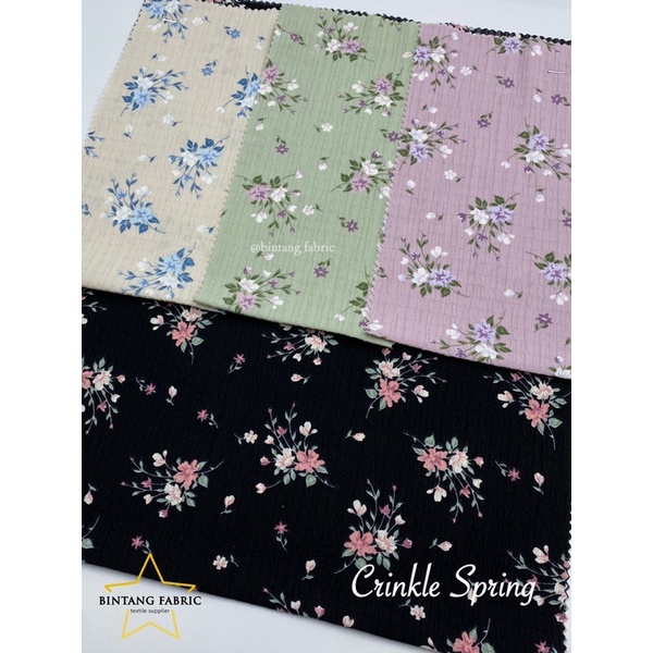 Jual Bahan Kain Crinkle Kringle Motif Spring 0,5 meter | Shopee Indonesia