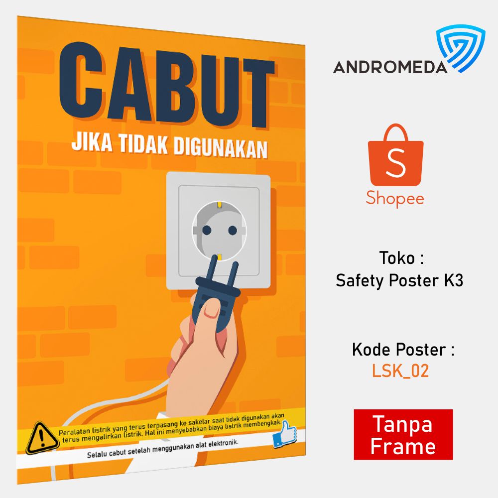 Jual Safety Poster K3 : Keamanan Listrik_ Cabut Jika Tidak Digunakan ...