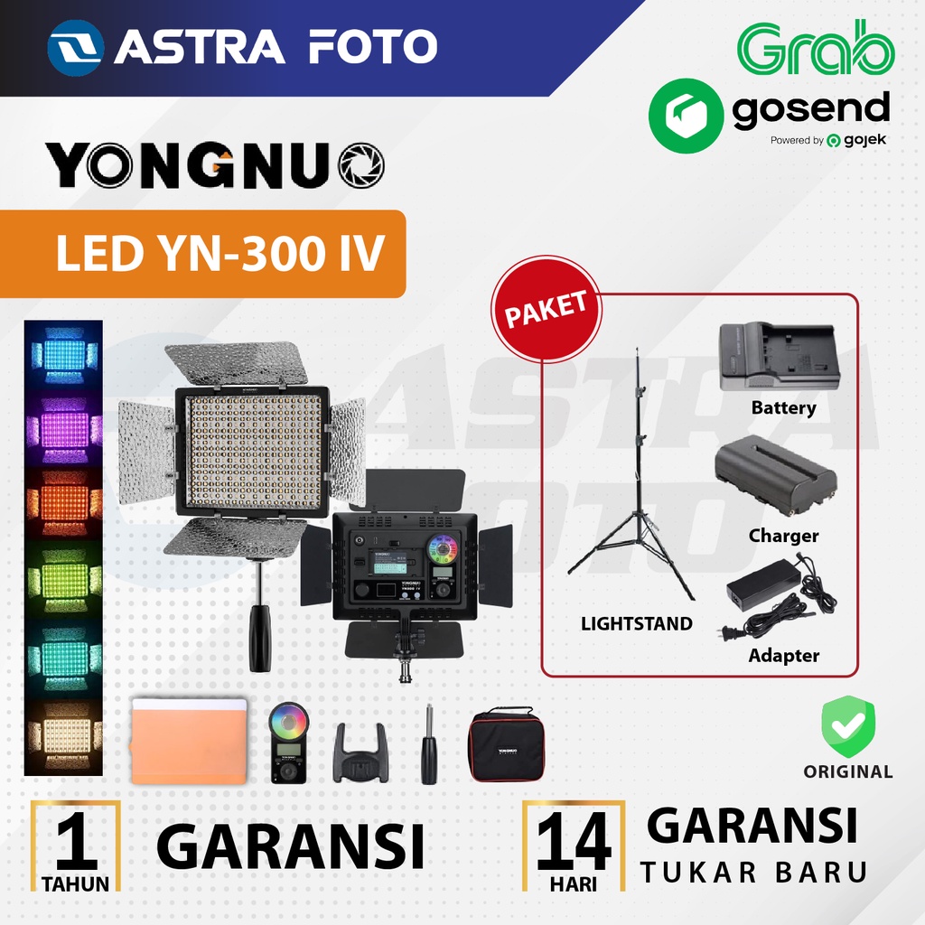 Jual Yongnuo YN300 IV RGB Bi-Color 3200k-5600k Lampu Studio YN-300 MARK ...