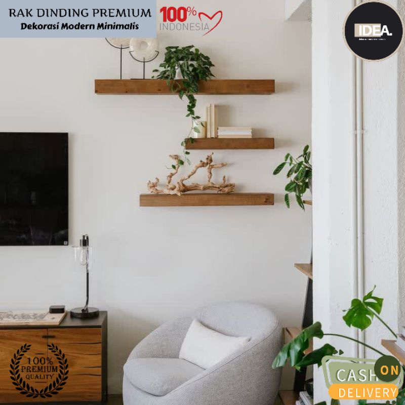 Jual RAK DINDING MINIMALIS RAK KAYU IDEA RAK SEMBAGUNA AMBALAN RAK ...