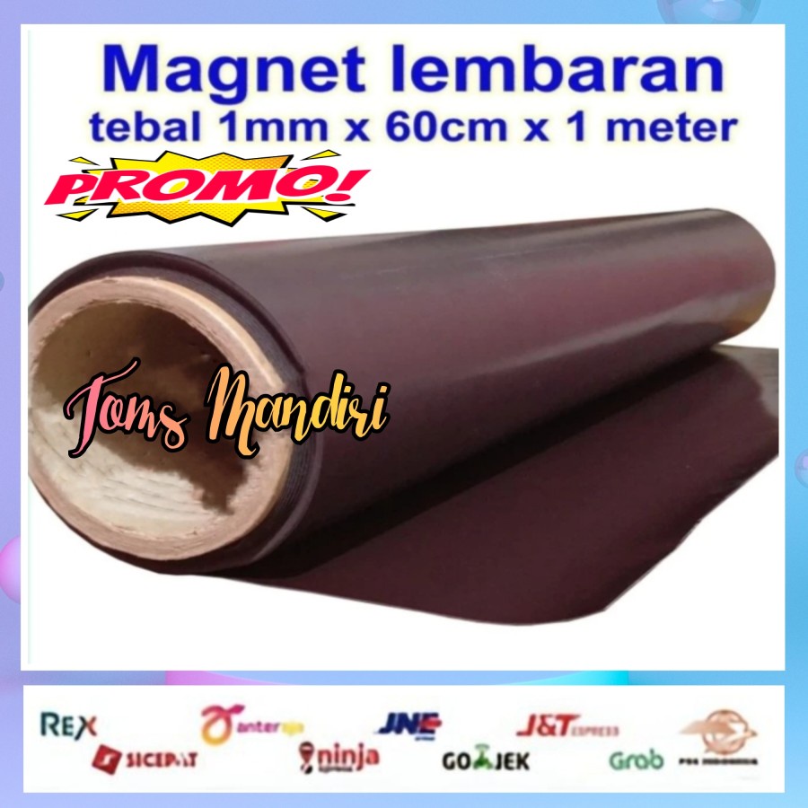 Jual Rubber magnet sheet lembaran roll hitam tebal 1mm x 60cm x 100cm | Shopee Indonesia