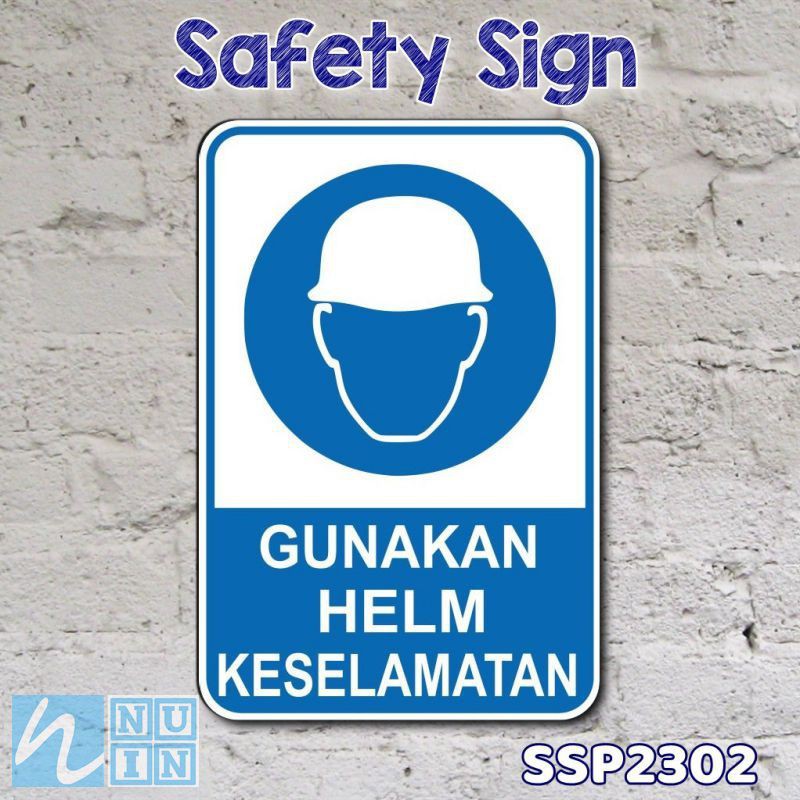 Jual NUIN Safety Sign Label Rambu Petunjuk K3 EESH - Gunakan Helm ...