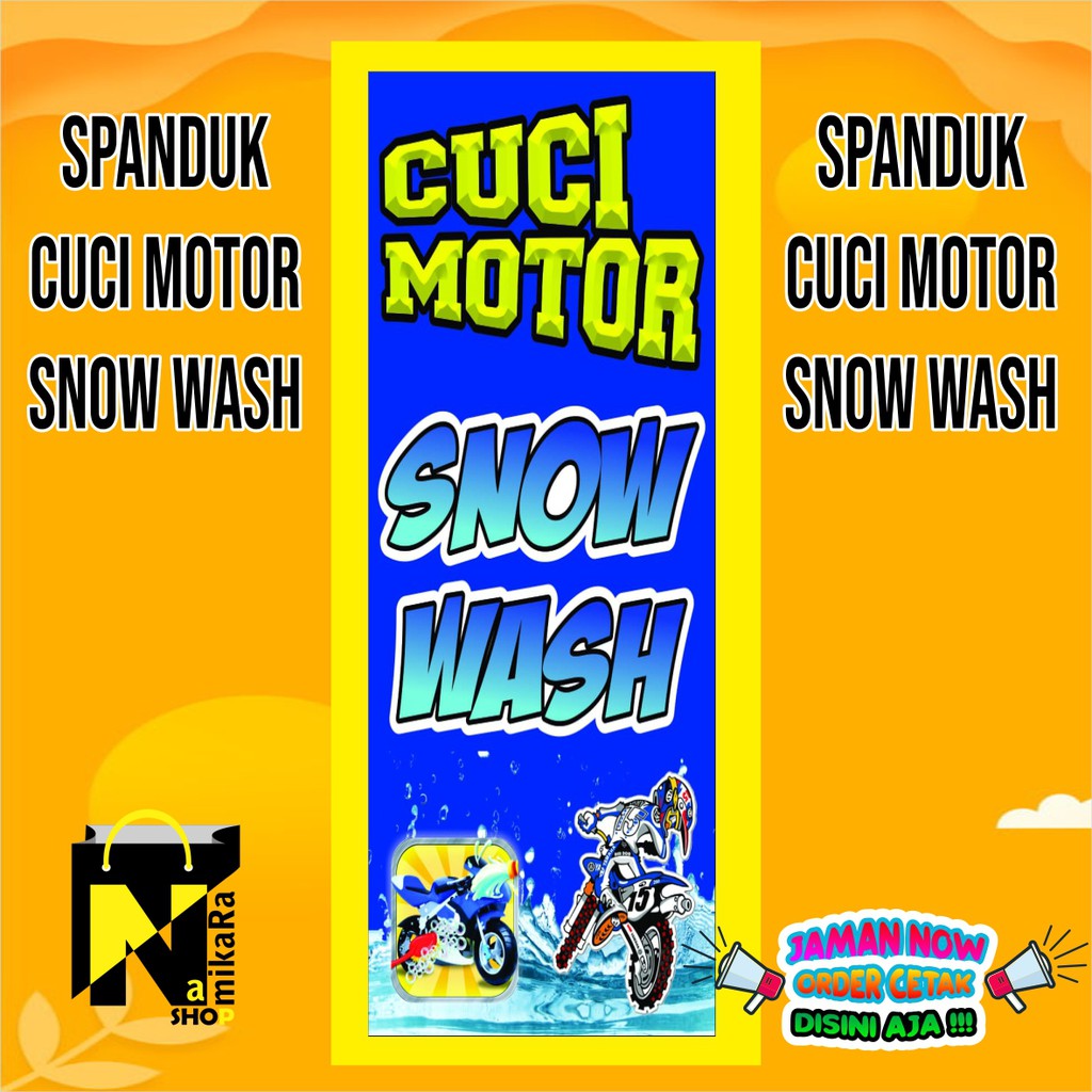 Jual SPANDUK BANNER BACKDROP CUCI MOTOR SNO WASH 100cmx50cm TERMURAH ...