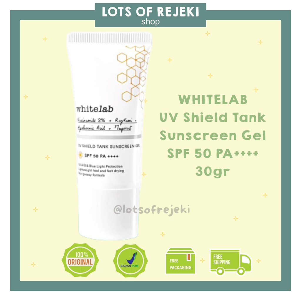 Jual Whitelab UV Shield Tank Sunscreen Gel SPF 50 PA++++ 30gr | Shopee ...