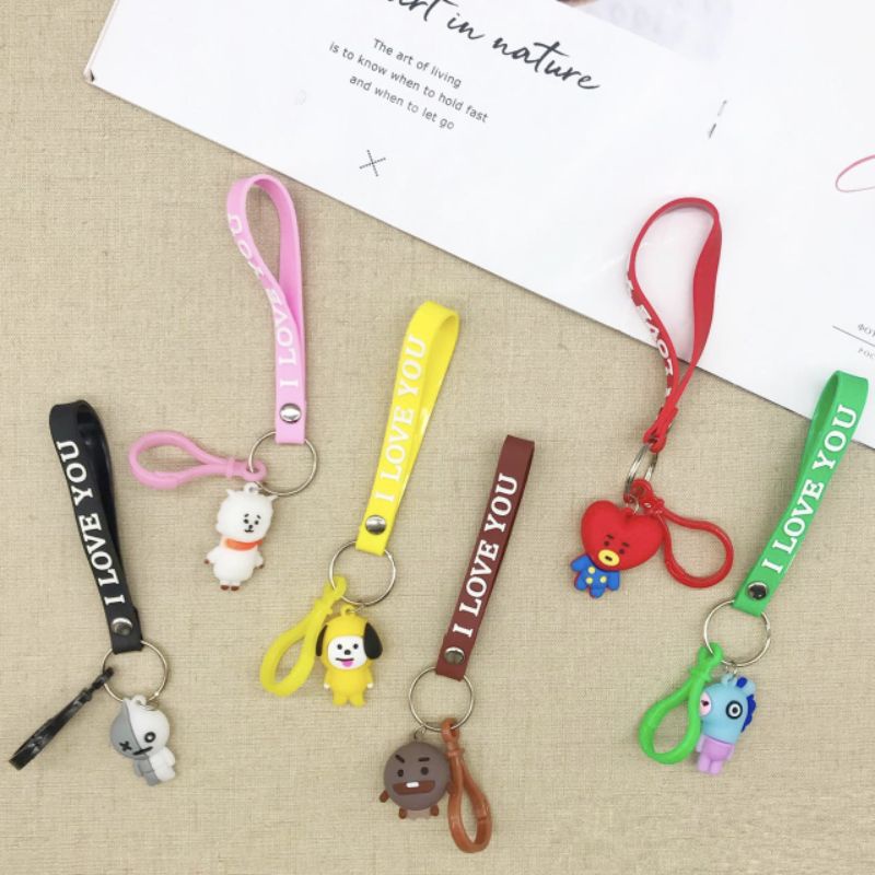 Jual Koleksibts 1Pc Keychain Gantungan Kunci Bts Bt21 Strap iloveyou Koya Chimmy Tata Mang ...