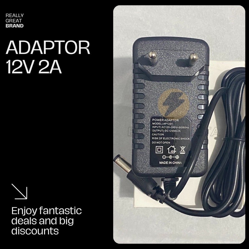 Jual Adaptor Adapter DC 2A 12V 2A 12 Kamera CCTV Lampu LED Power Supply ...