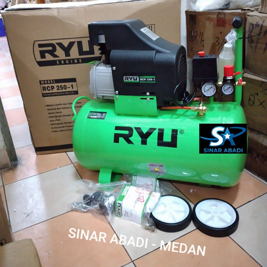 Jual Mesin Kompresor 2.5 HP 50 Liter RCP 250-1 RYU / Air Compressor 2.5HP | Shopee Indonesia
