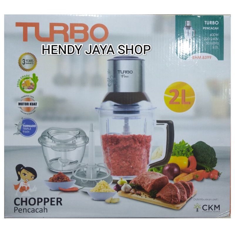 Jual TURBO FINO CHOPPER BLENDER FOOD PROCESSOR 2 L 2L EHM-8399 | Shopee ...