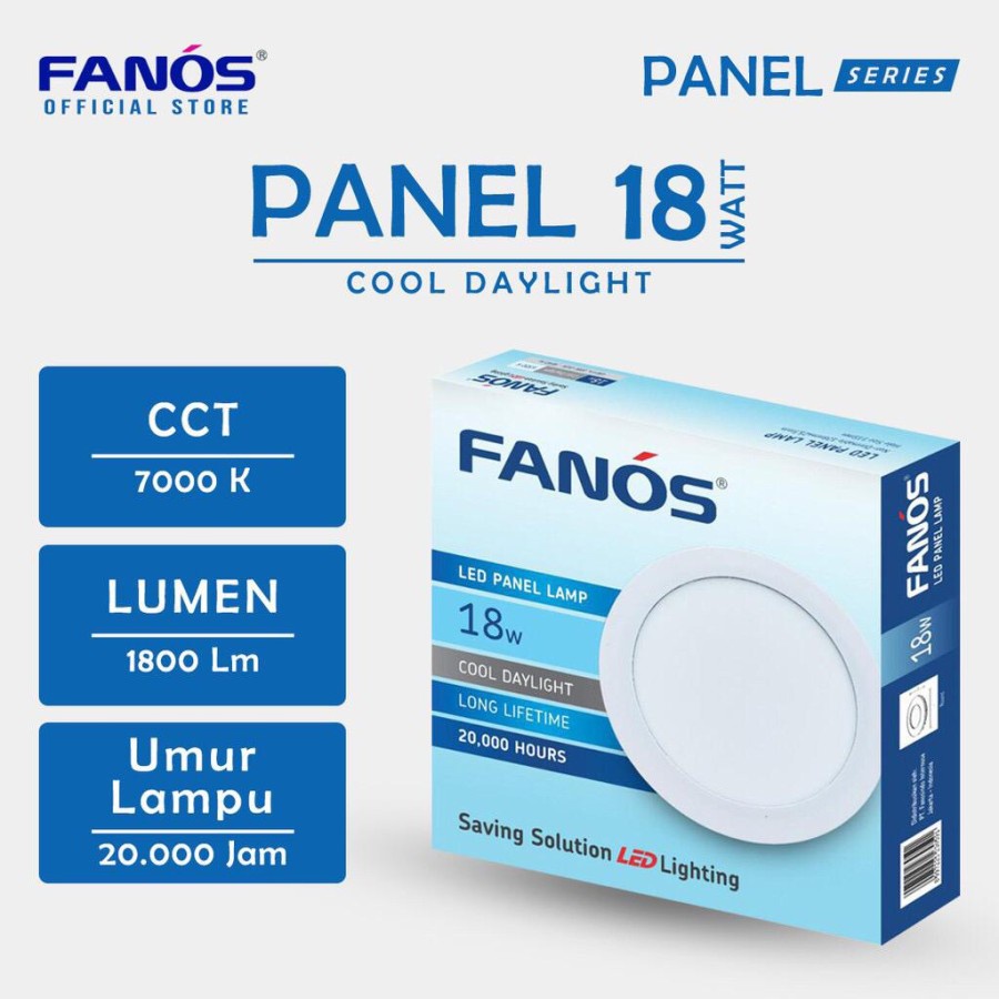 Jual LAMPU FANOS LED PANEL 18 WATT DOWNLIGHT PLAFON | Shopee Indonesia