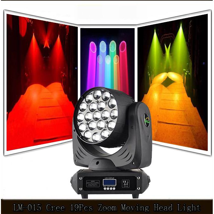Jual LAMPU MOVING HEAD BIG EYE ZOOM 19 x 10W LM015 WARNA WARNI LIGHTING ...