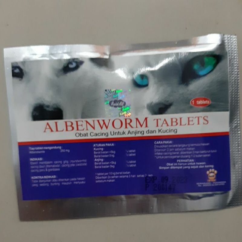 Jual ALBENWORM ALBEN WORM TABLETS Obat Cacing Kucing Anjing | Shopee ...