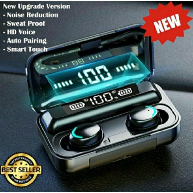 Jual Headset Bluetooth TWS F9 - 5LED Smart Display With Powerbank - X15 ...