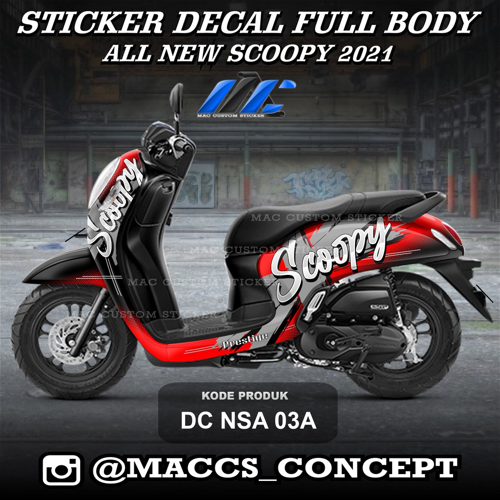 Jual STIKER DECAL SCOOPY STICKER FULL BLOK - STIKER ALL NEW SCOOPY 2021 ...