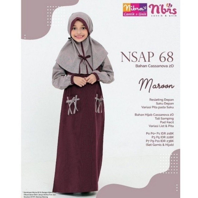 Jual GAMIS ANAK NIBRAS NSA 68 BUSANA MUSLIM GAMIS ANAK NIBRAS ORIGINAL ...
