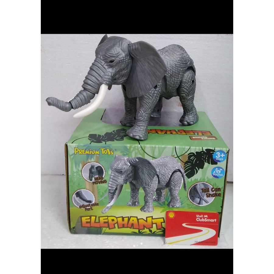 Jual Mainan gajah baterai sound elephant wild animal gading suara gerak ...