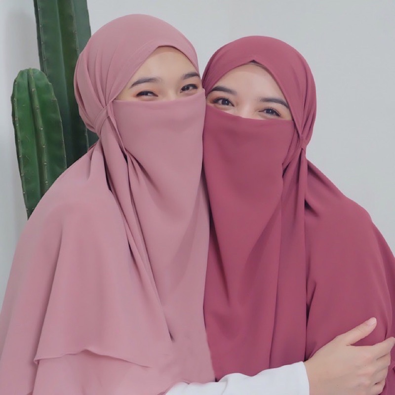 Jual Niqab Cadar Diamond 2 Layer Tanpa Jahitan Bawah Mata | Shopee Indonesia