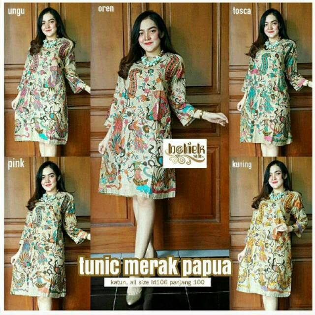 Jual Batik Dress Tunic Merak PAPUA | Shopee Indonesia