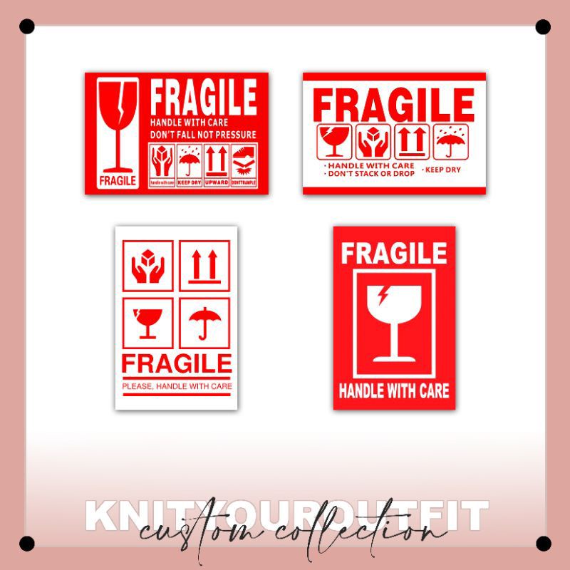 Jual sticker fragile / sticker packing barang pecah belah / sticker ...