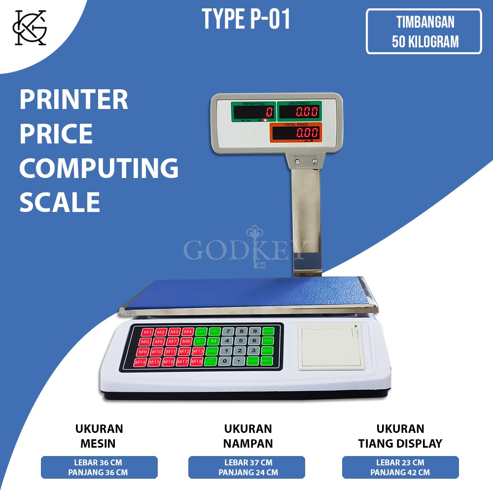 Jual PCS02-50kg Timbangan Duduk Digital Printer 50KG Elektronik Print ...