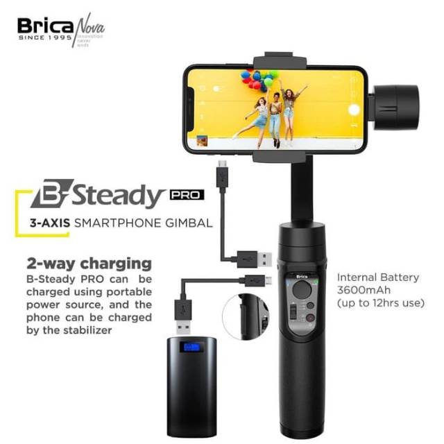 Jual Brica B-Steady Pro 3 Axis Stabilizer Handphone Gimbal - Resmi ...