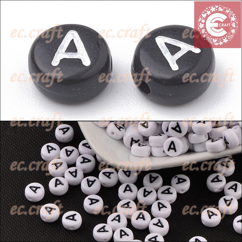 Jual 1 PACK (15 PCS) ACRYLIC LETTER BEADS (PILIH HURUF A - Z) GELANG ...