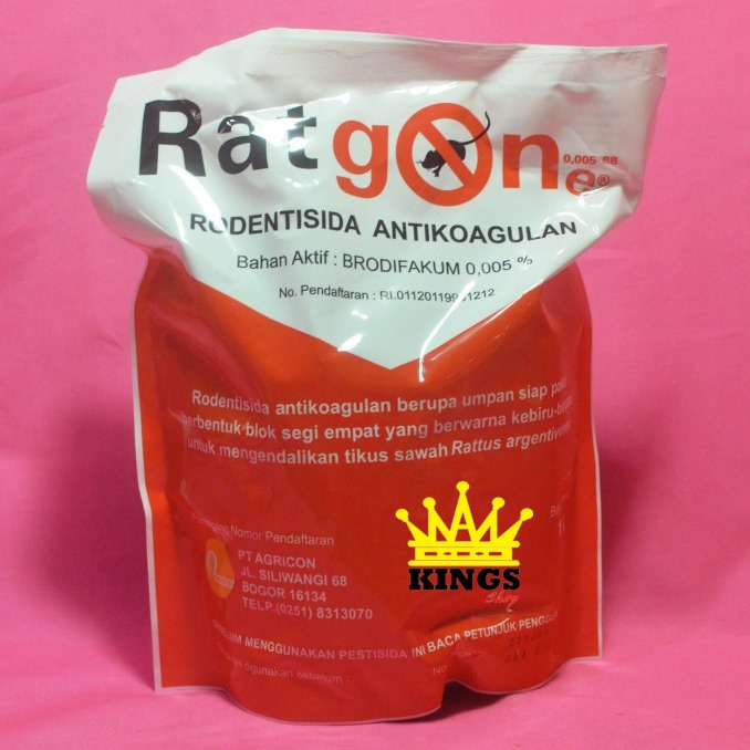 Jual Rodentisida Ratgone Rat Gone 0,005 BB 1kg Brodifakum Umpan Tikus ...