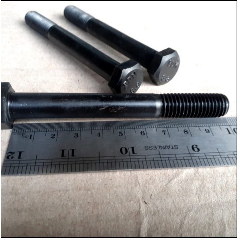 Jual BAUT MUR M12 X 100 PANJANG 10 CM KUNCI 19 HF / BAUT MUR BAJA 8.8 HTB | Shopee Indonesia