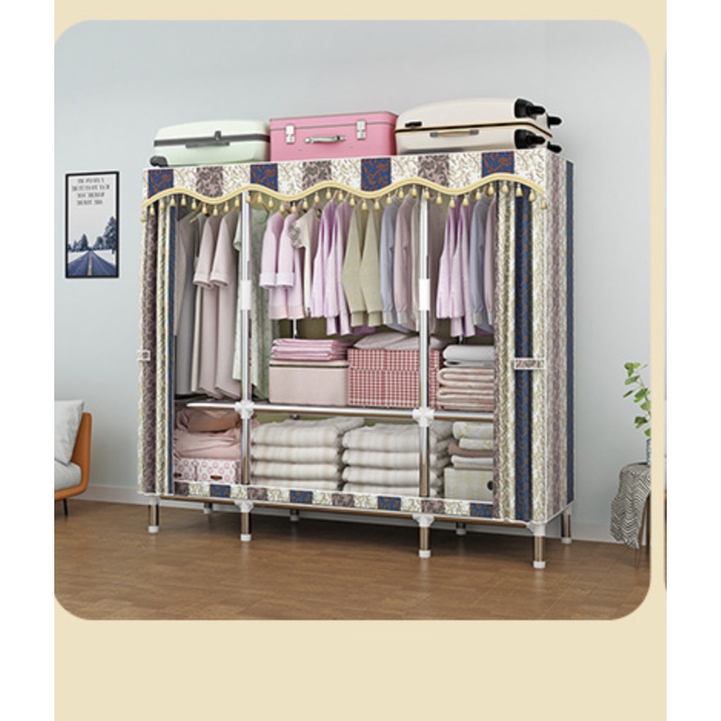 Jual Halu Lemari Pakaian Kain Portable Anti Debu Mudah Di Rakit Rak ...