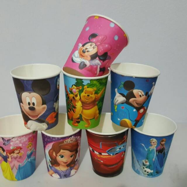 Jual Paper Cup Party/ Gelas Kertas Pesta Ulang Tahun Anak Karakter ...