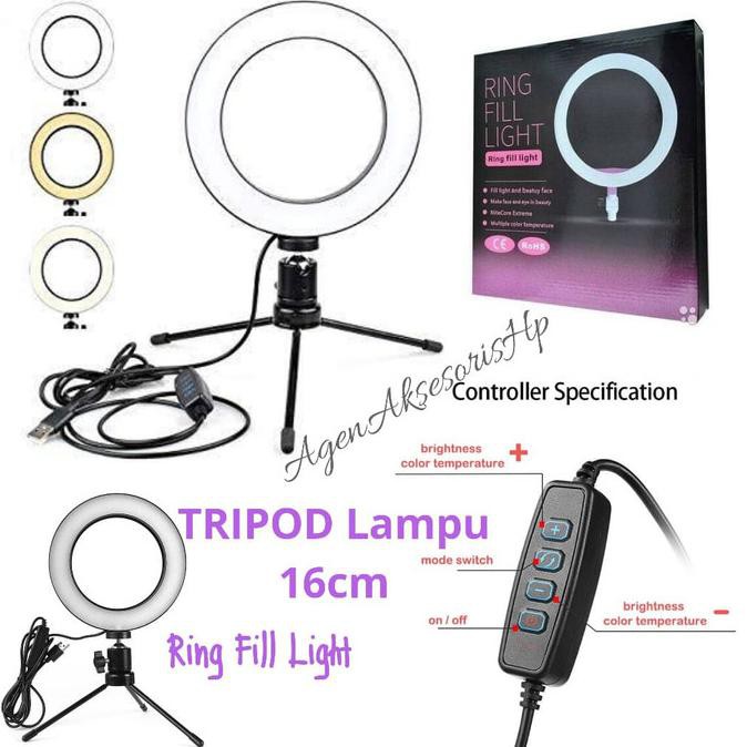 Jual TRIPOD LAMPU BULAT 16CM TRIPOD BESI RING LIGHT MINI STUDIO ...