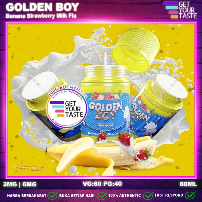 Jual Liquid Golden Boy Banana Strawberry Milk Fla 60ML by Morningstar X ...
