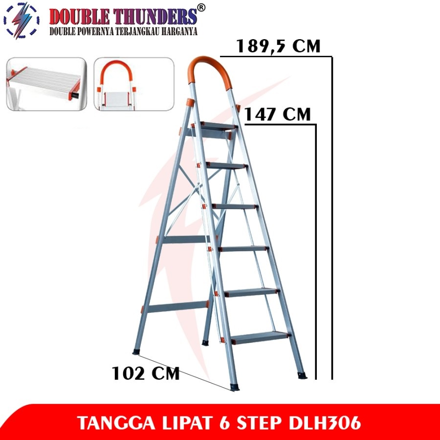 Jual Tangga Lipat Rumah 6 Steps Ladder DT DLH306 | 189 CM | Shopee ...