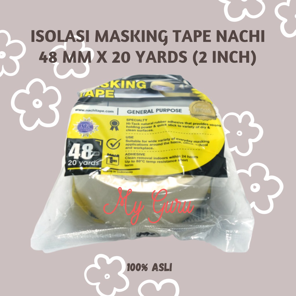 Jual [ROL] ISOLASI NACHI KERTAS MASKING TAPE NACHI 48 MM / 2 INCH ...