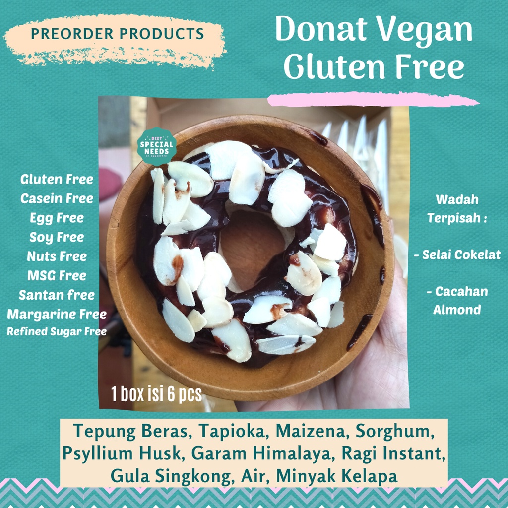Jual Donat Donut Choco Almond Vegan Gluten Free Dairy Free Egg Free ...