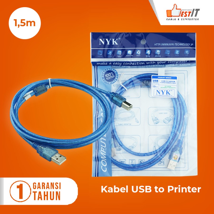 Jual Kabel Printer USB 2.0 panjang 1.5 meter NYK | Shopee Indonesia