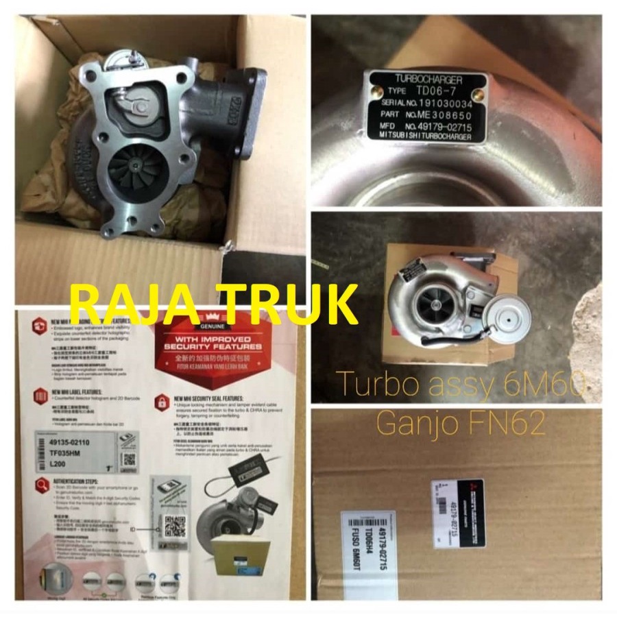Jual Turbo assy Mitsubishi Fuso genjo FN62 F 6m60 Genuine MHI | Shopee ...