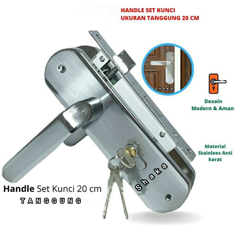 Jual Kunci pintu rumah stainless tanggung 20cm set kunci pintu gagang ...