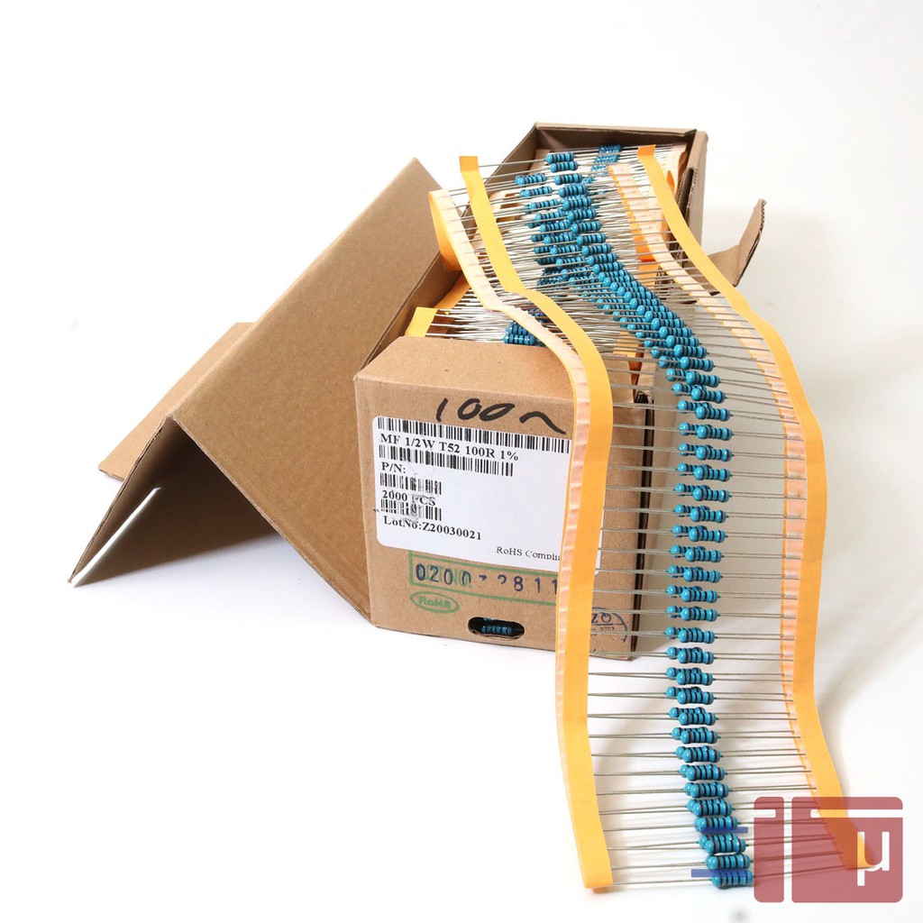 Jual x10 Resistor 100R 100 Ohm 1/2W Metal Film 1% Taiwan Kaki Tembaga ...