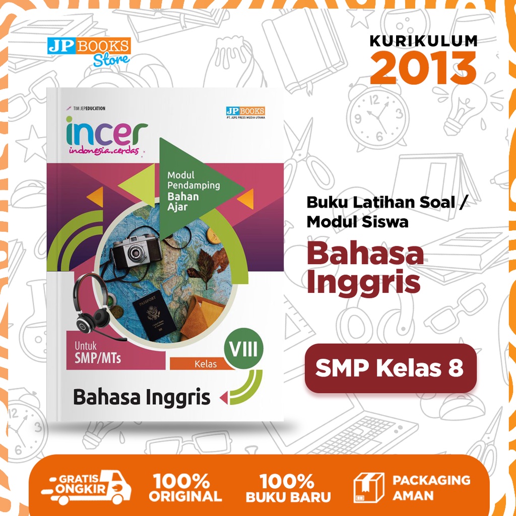 Jual JP Books – Buku Siswa Sekolah Modul Latihan Soal Incer Bahasa Inggris Smp Kelas 8 ...
