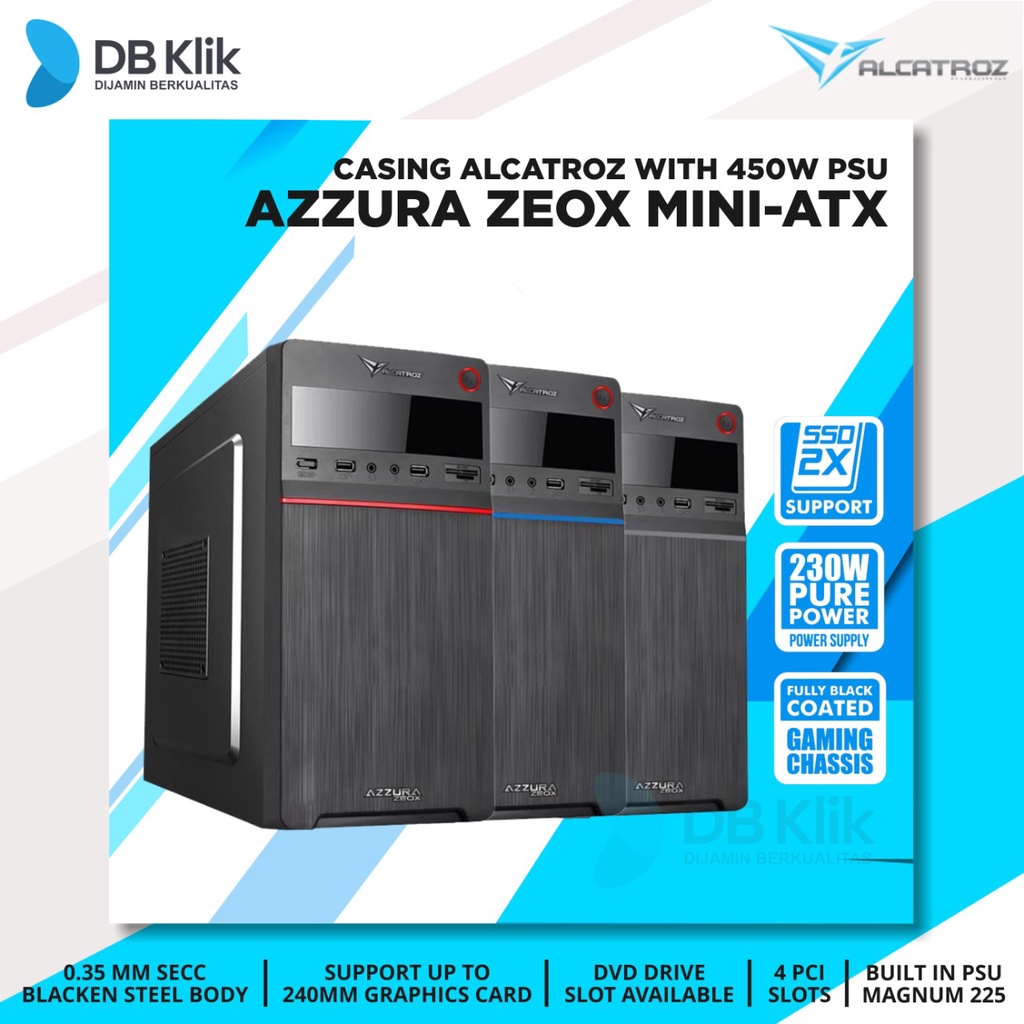 Jual Casing Alcatroz Azzura ZEOX Mini-ATX with 450Watts PSU - Alcatroz ...