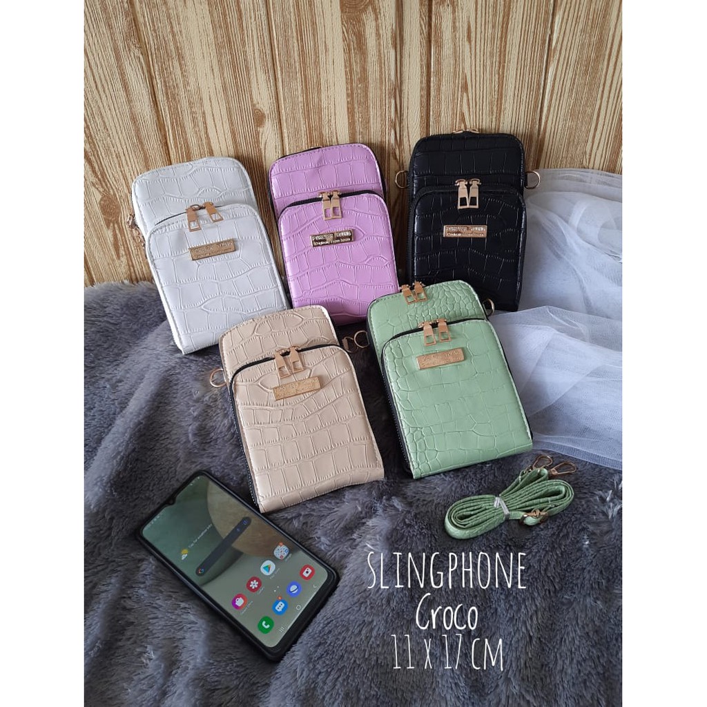 Jual AK _ Slingphone Croco/Tas Selempang/Tas lokal/Tas Selempang Wanita Cantik Dan Elegan/Tas HP ...